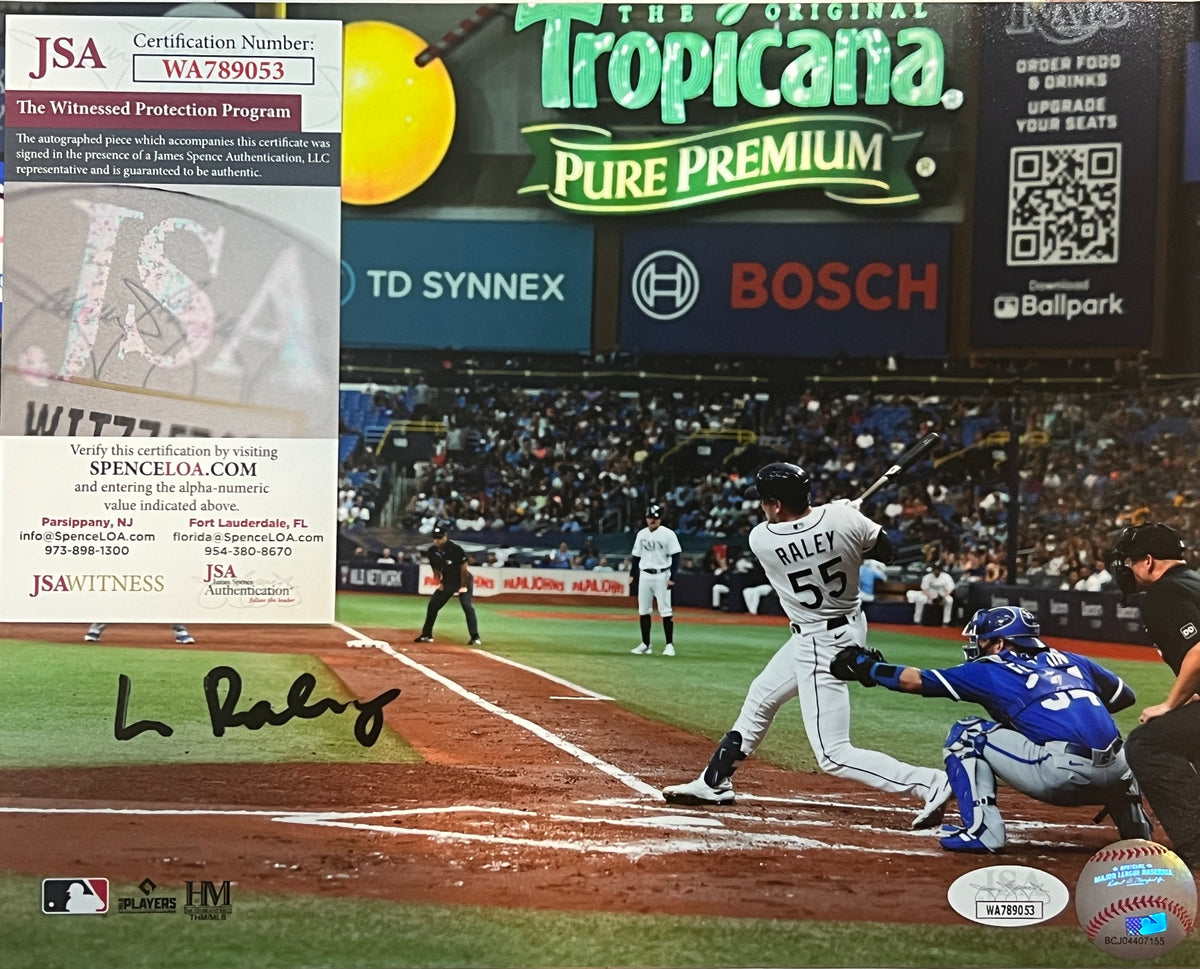 Luke Raley Signed Tampa Rays Baseball 8x10 Photo JSA Witnessed COA ...
