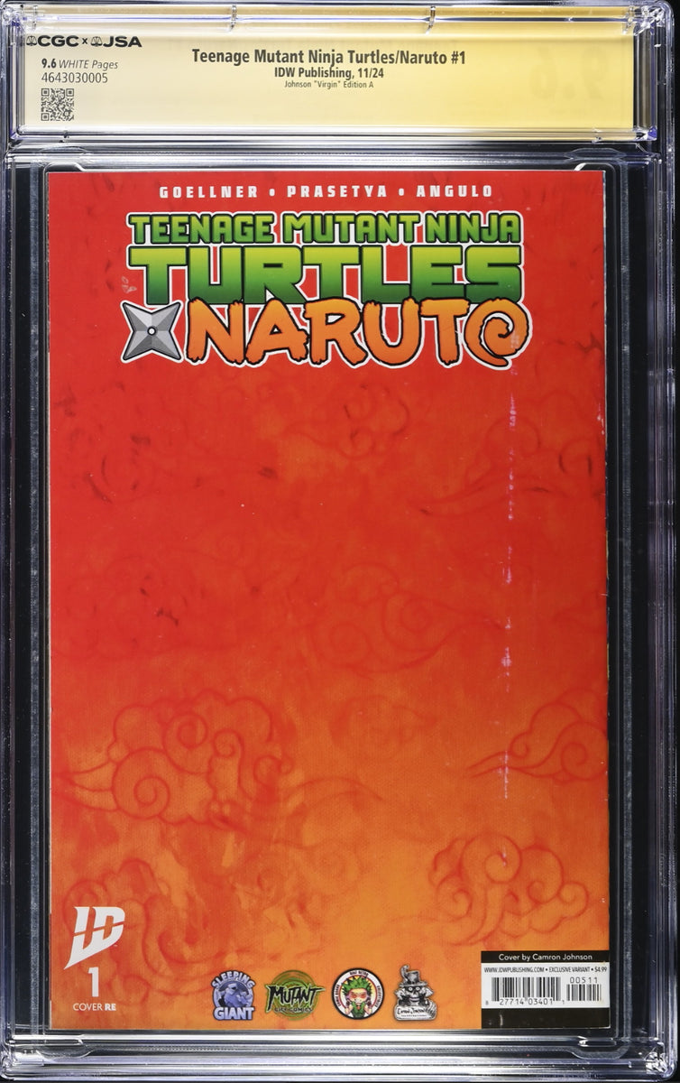 CGC x JSA 9.6 Teenage Mutant Ninja Turtles / Naruto #1 Camron Johnson ...